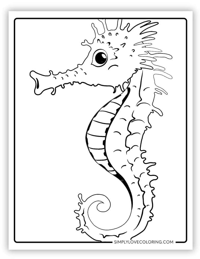 35 Seahorse Coloring Pages (Free PDF Printables) - Simply Love Coloring