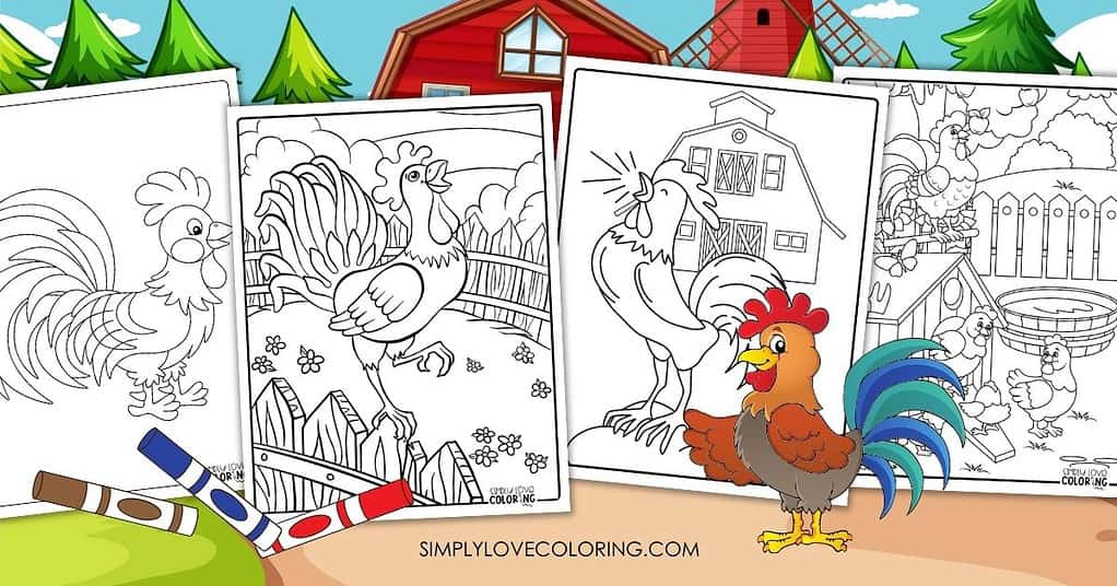19 Rooster Coloring Pages (Free PDF Printables) - Simply Love Coloring