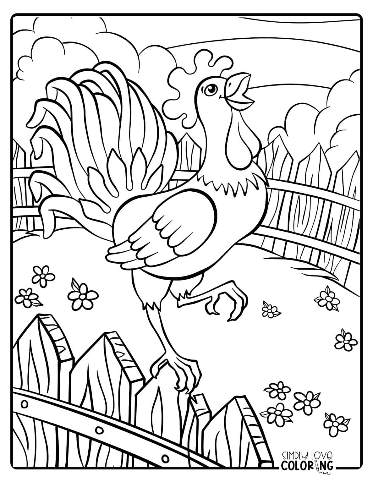 19 Rooster Coloring Pages (Free PDF Printables) - Simply Love Coloring