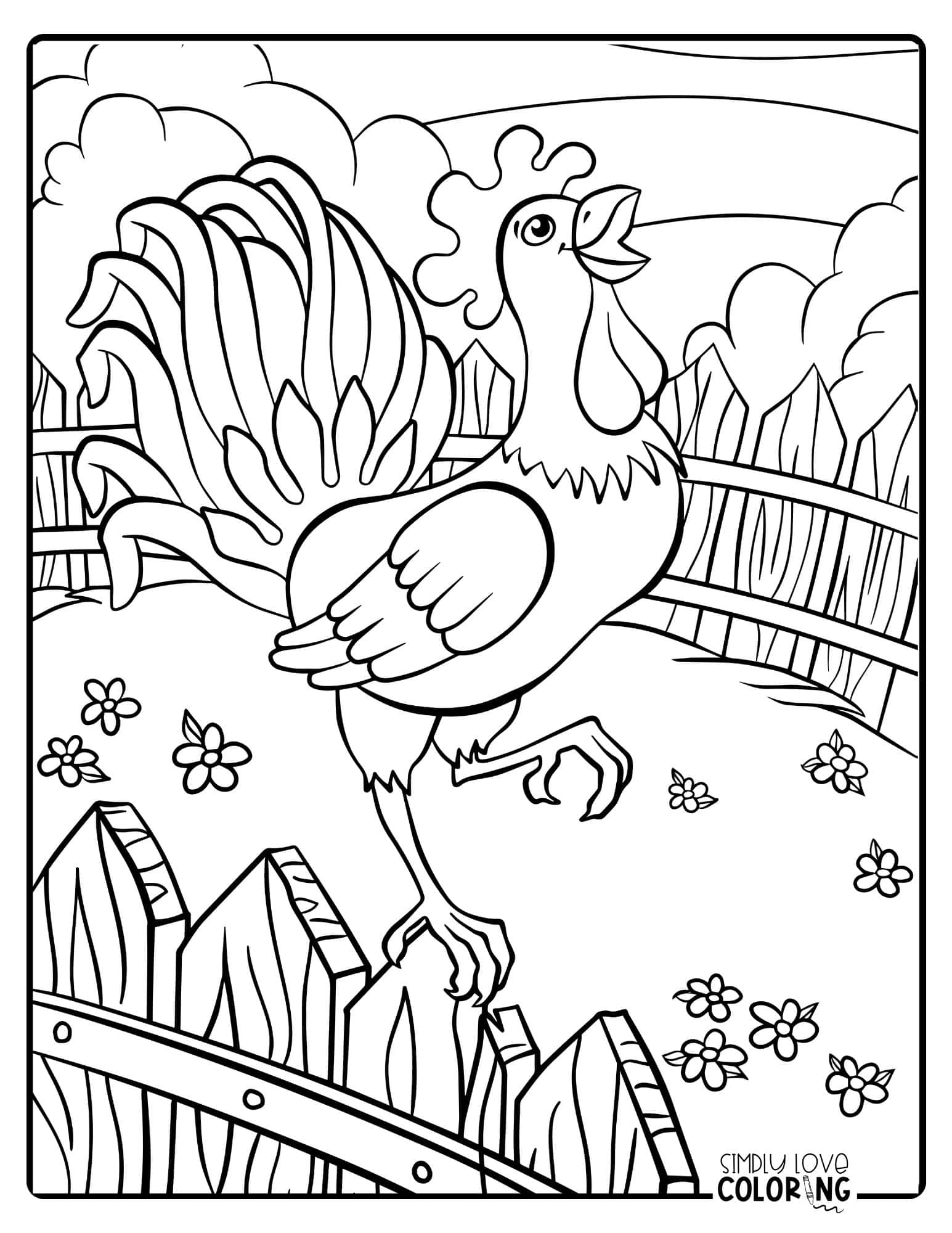 Rooster Coloring Pages (Free PDF Printables) - Simply Love Coloring