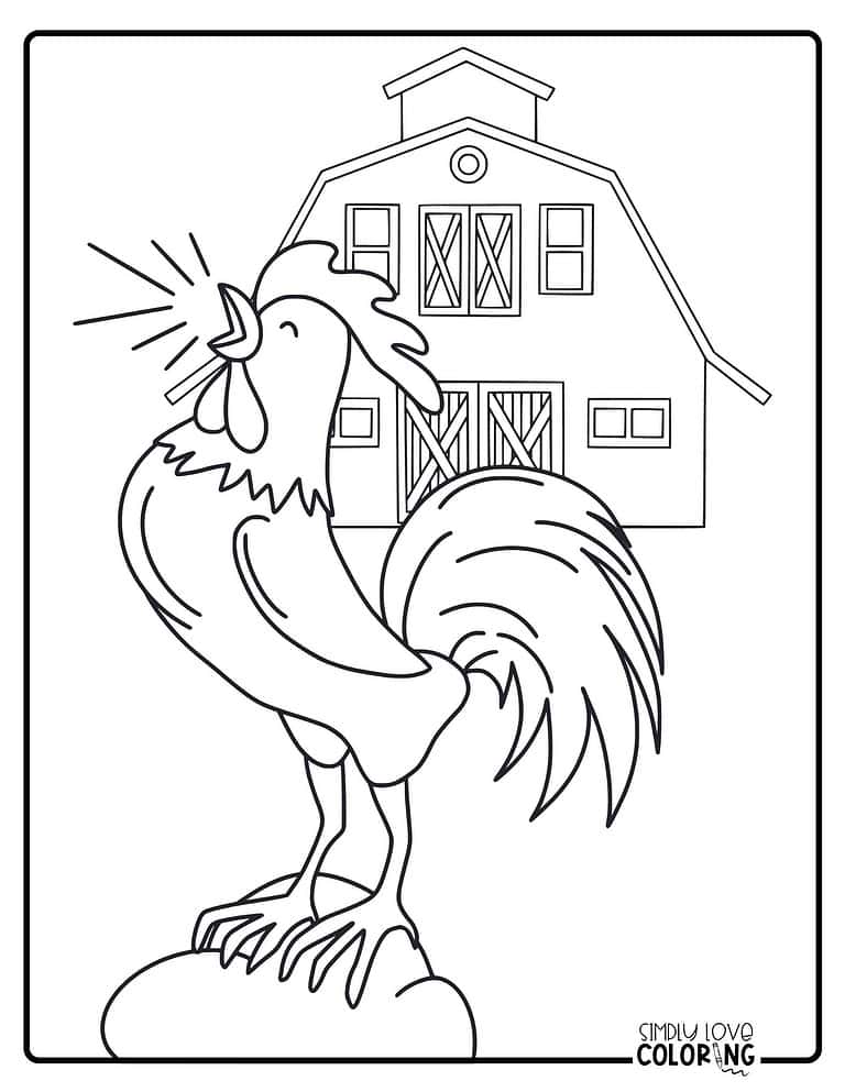 19 Rooster Coloring Pages (Free PDF Printables) - Simply Love Coloring