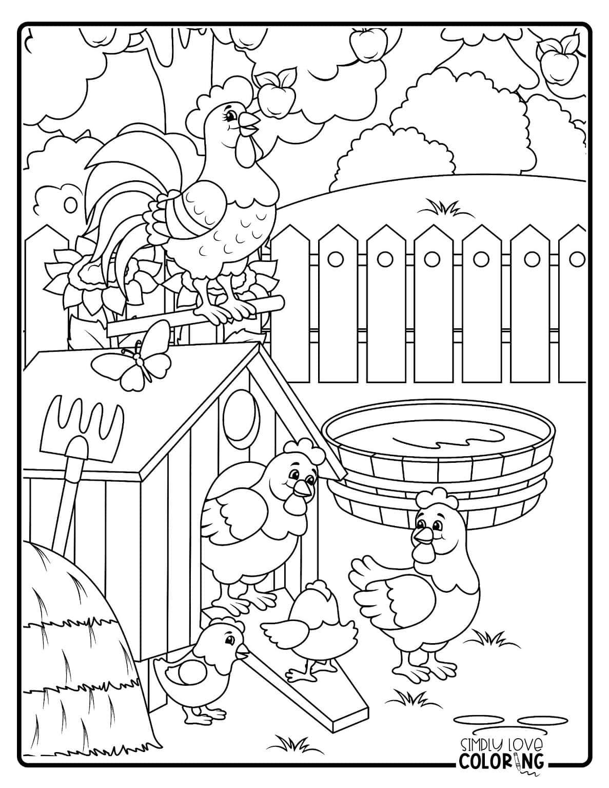 19 Rooster Coloring Pages (Free PDF Printables) - Simply Love Coloring