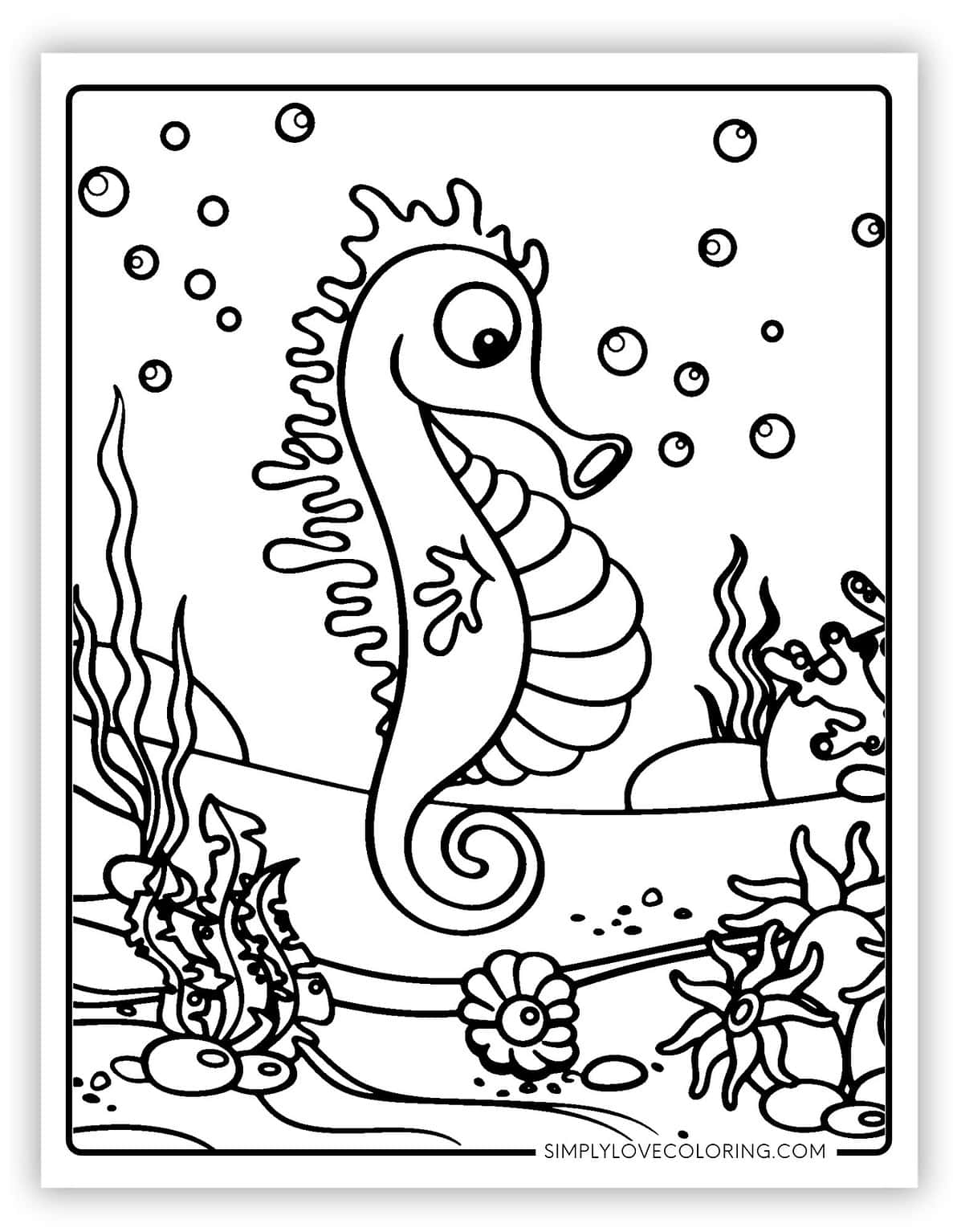 35 Seahorse Coloring Pages (Free PDF Printables) - Simply Love Coloring