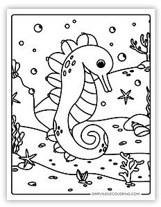 35 Seahorse Coloring Pages (Free PDF Printables) - Simply Love Coloring
