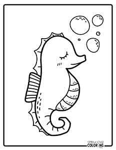 Free Seahorse Coloring Pages - Simply Love Coloring