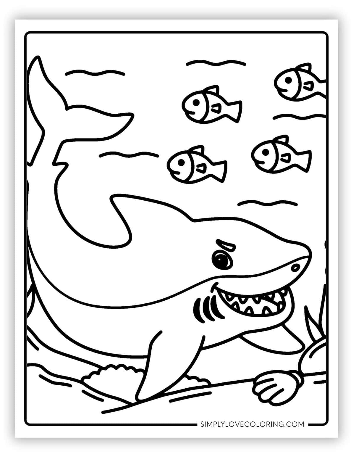 32 Shark Coloring Pages (Free PDF Printables) - Simply Love Coloring