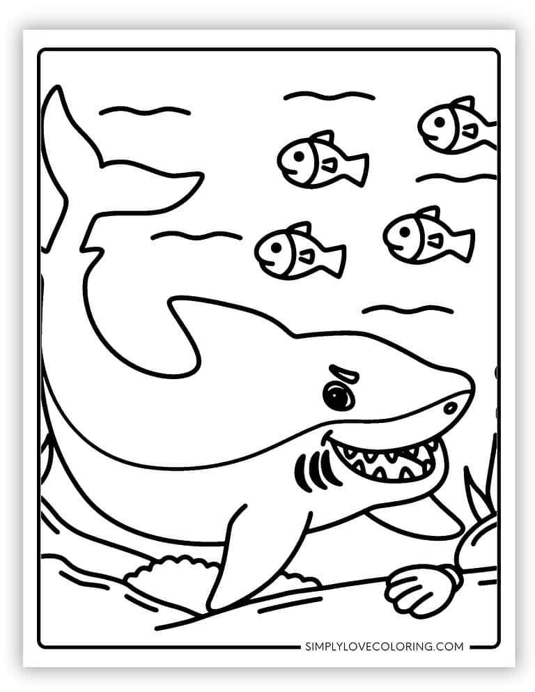 32 Shark Coloring Pages (Free PDF Printables) - Simply Love Coloring