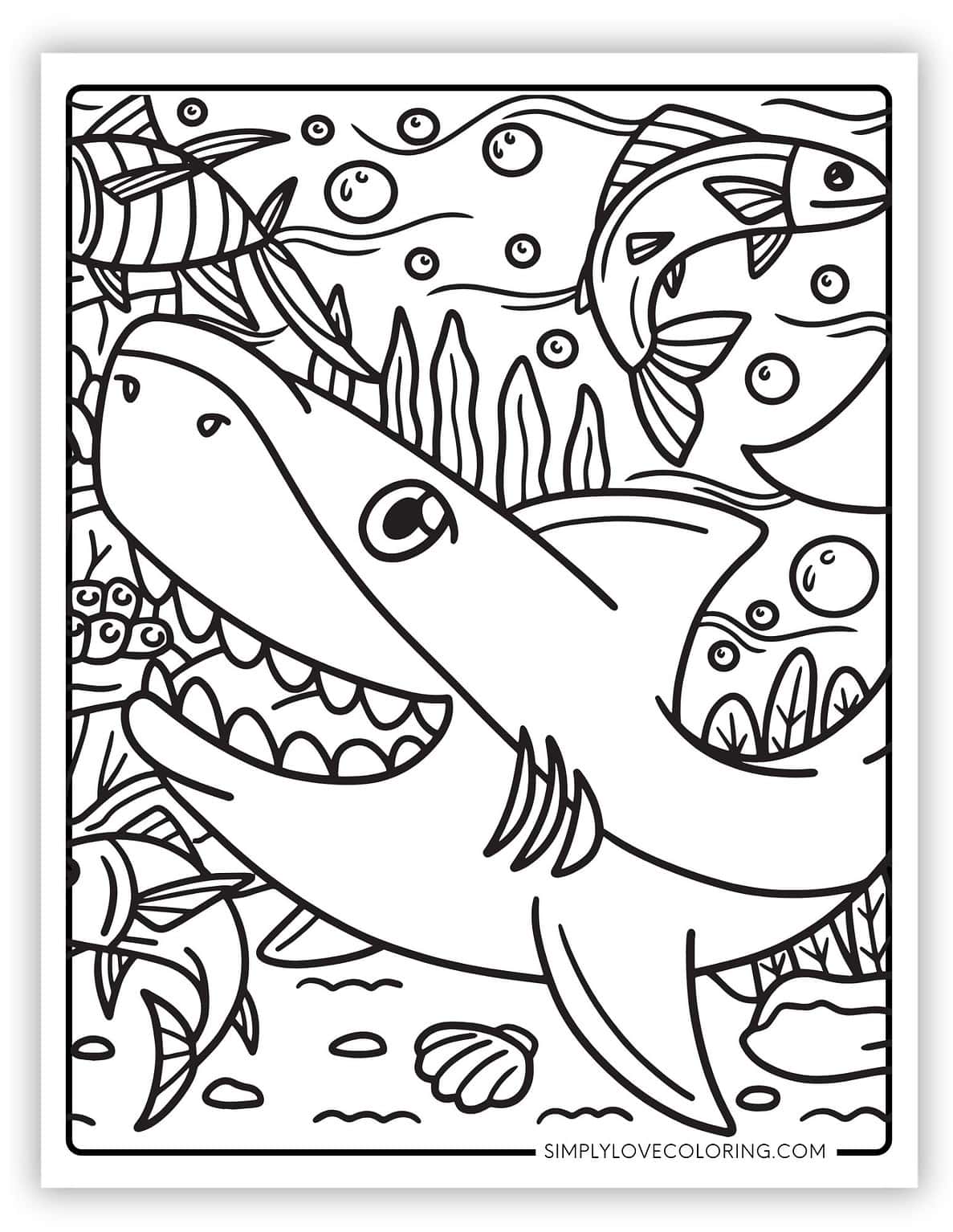 32 Shark Coloring Pages (Free PDF Printables) - Simply Love Coloring