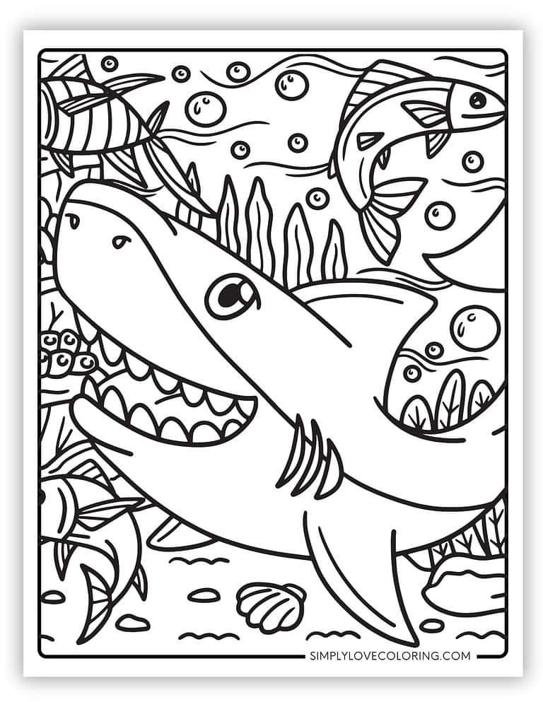 32 Shark Coloring Pages (Free PDF Printables) - Simply Love Coloring