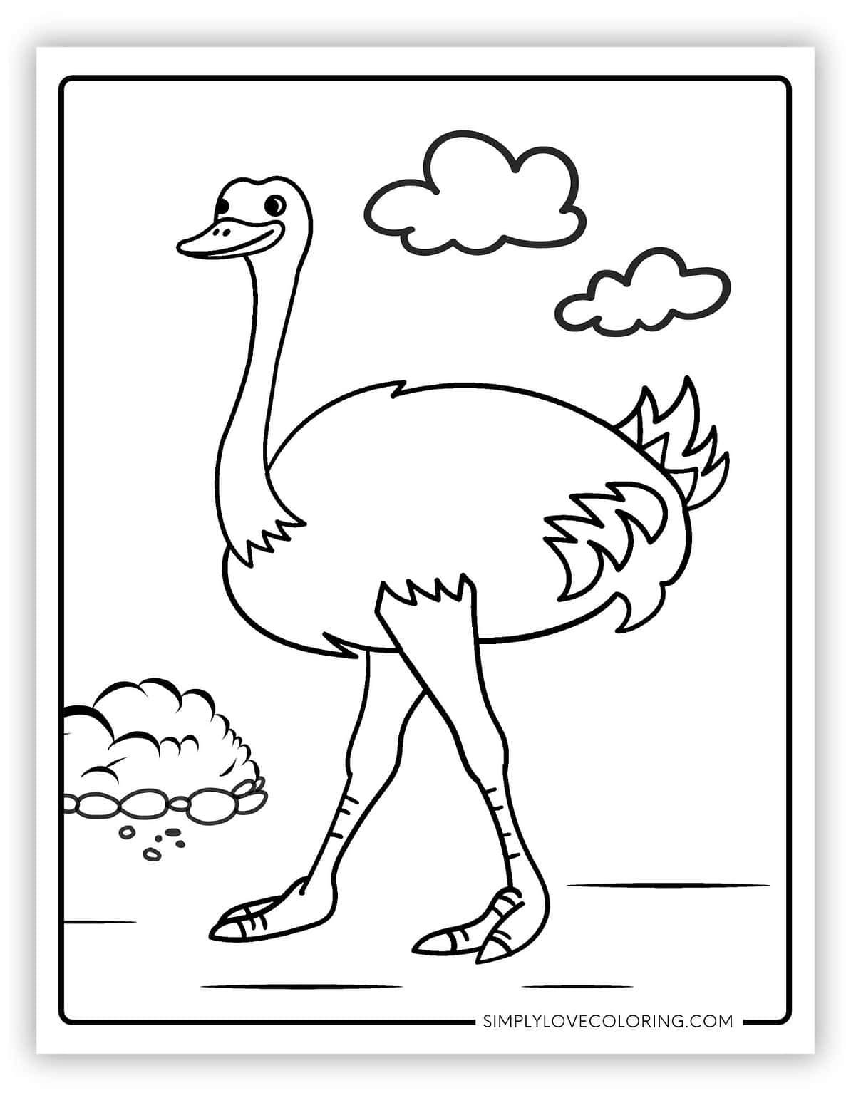 Ostrich Coloring Pages (Free PDF Printables) - Simply Love Coloring