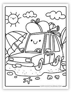 40 Cute Summer Coloring Pages (Free PDF Printables) - Simply Love Coloring