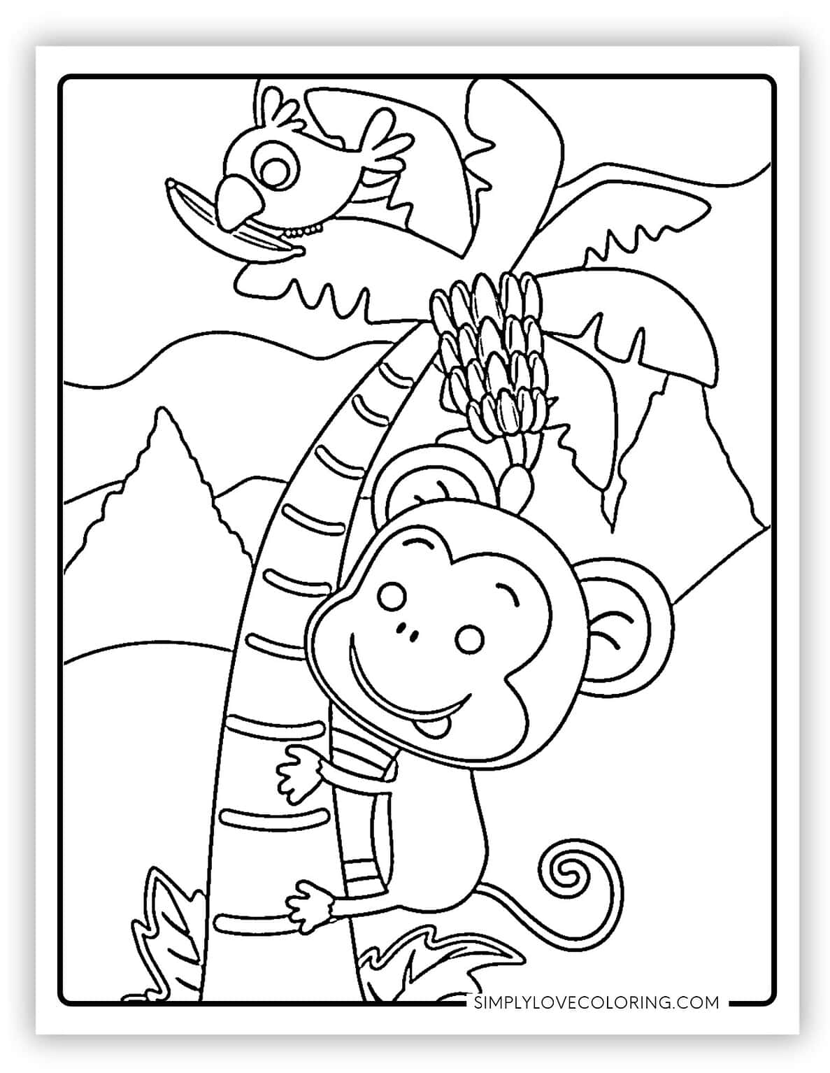 Monkey Coloring Pages (Free PDF Printables) - Simply Love Coloring