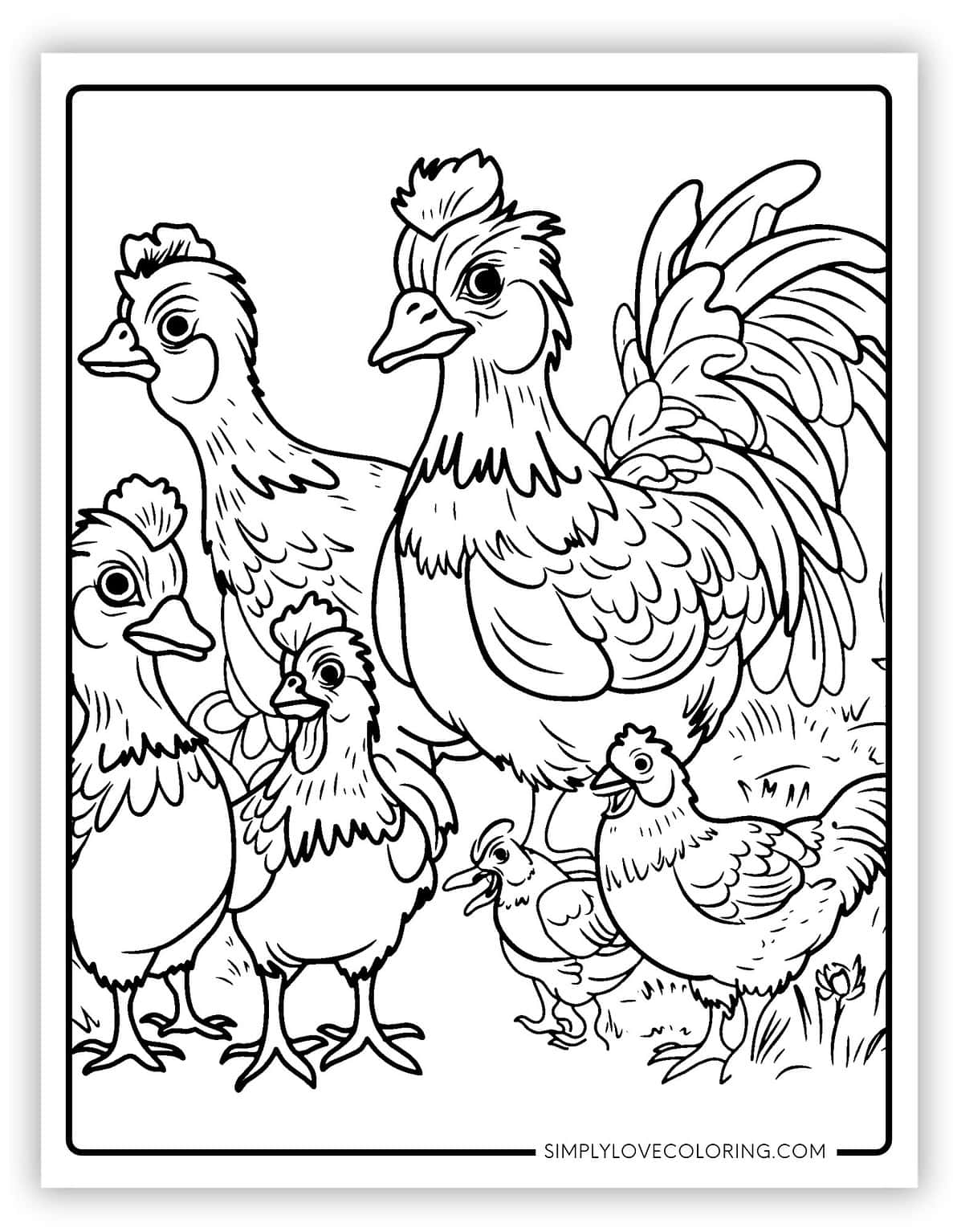 19 Rooster Coloring Pages (Free PDF Printables) - Simply Love Coloring