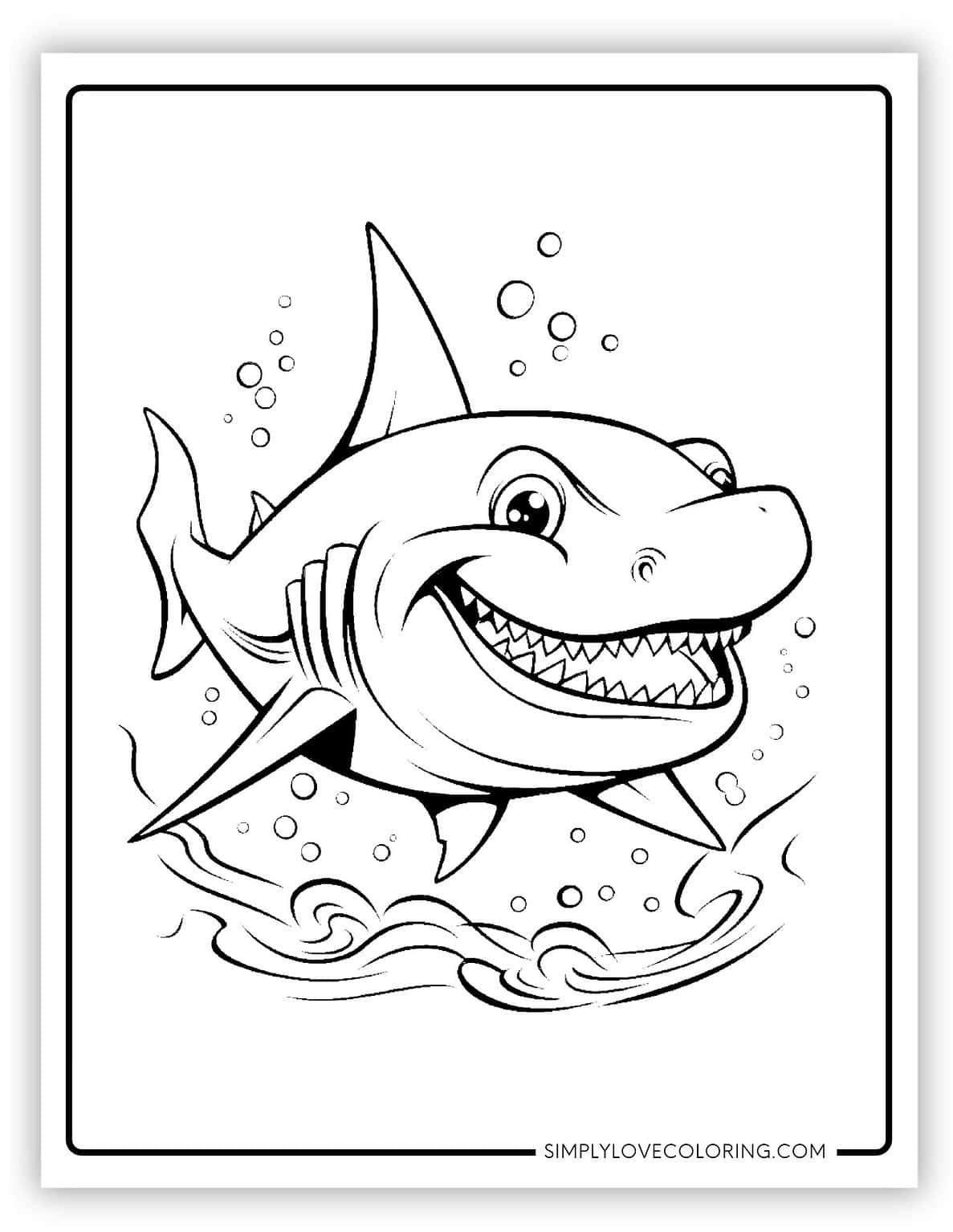 32 Shark Coloring Pages (Free PDF Printables) - Simply Love Coloring