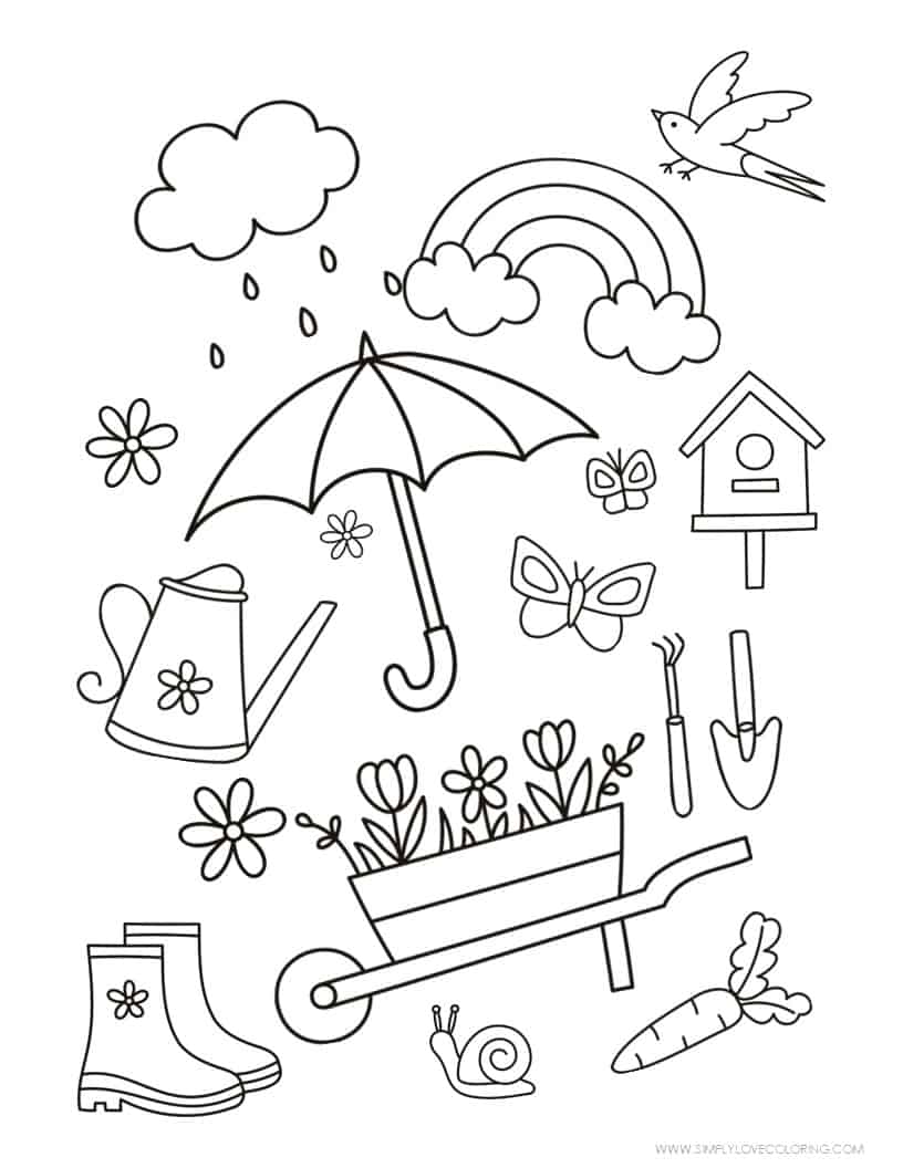 Spring Coloring Pages (Free PDF Printables) - Simply Love Coloring