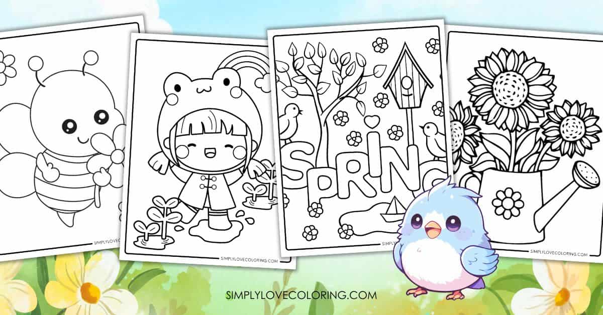 Cozy Spring Coloring Pages (Free PDF Printables) - Simply Love Coloring