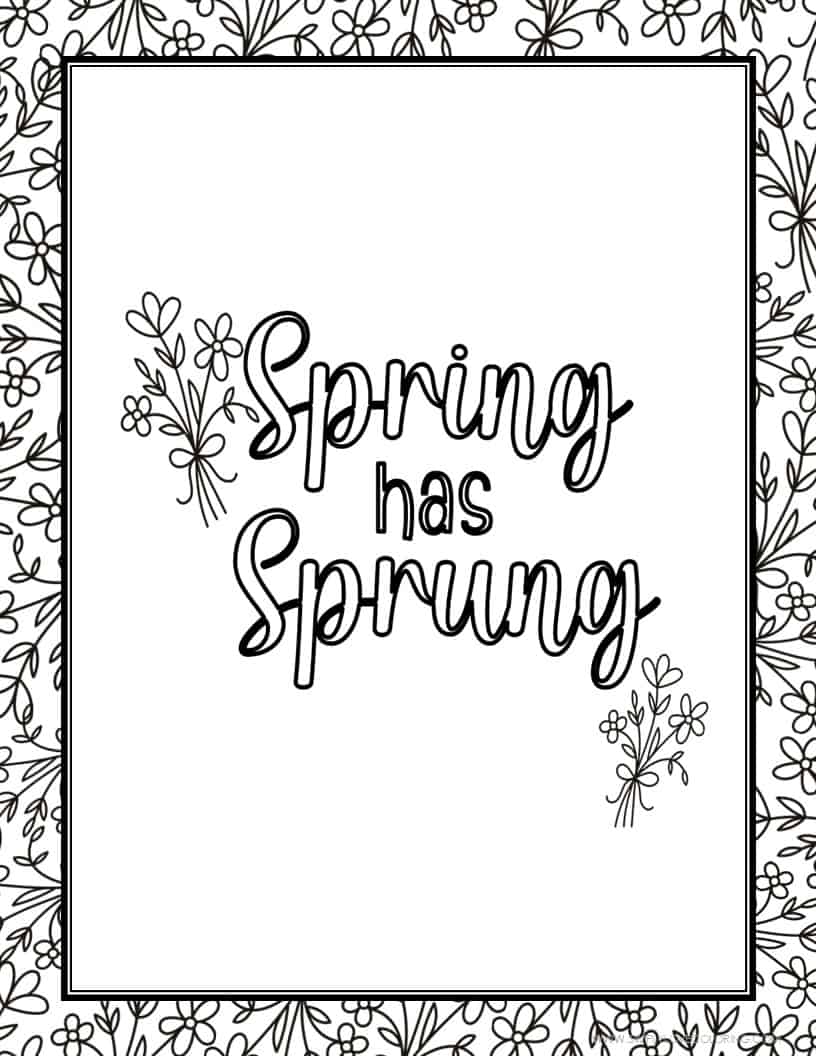 Free Spring Coloring Pages - Simply Love Coloring