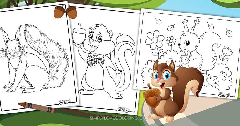 15 Cute Squirrel Coloring Pages (Free PDF Printables) - Simply Love ...