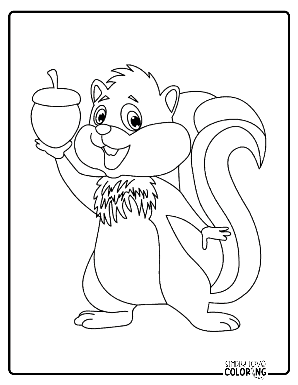 15 Cute Squirrel Coloring Pages (Free PDF Printables) - Simply Love ...