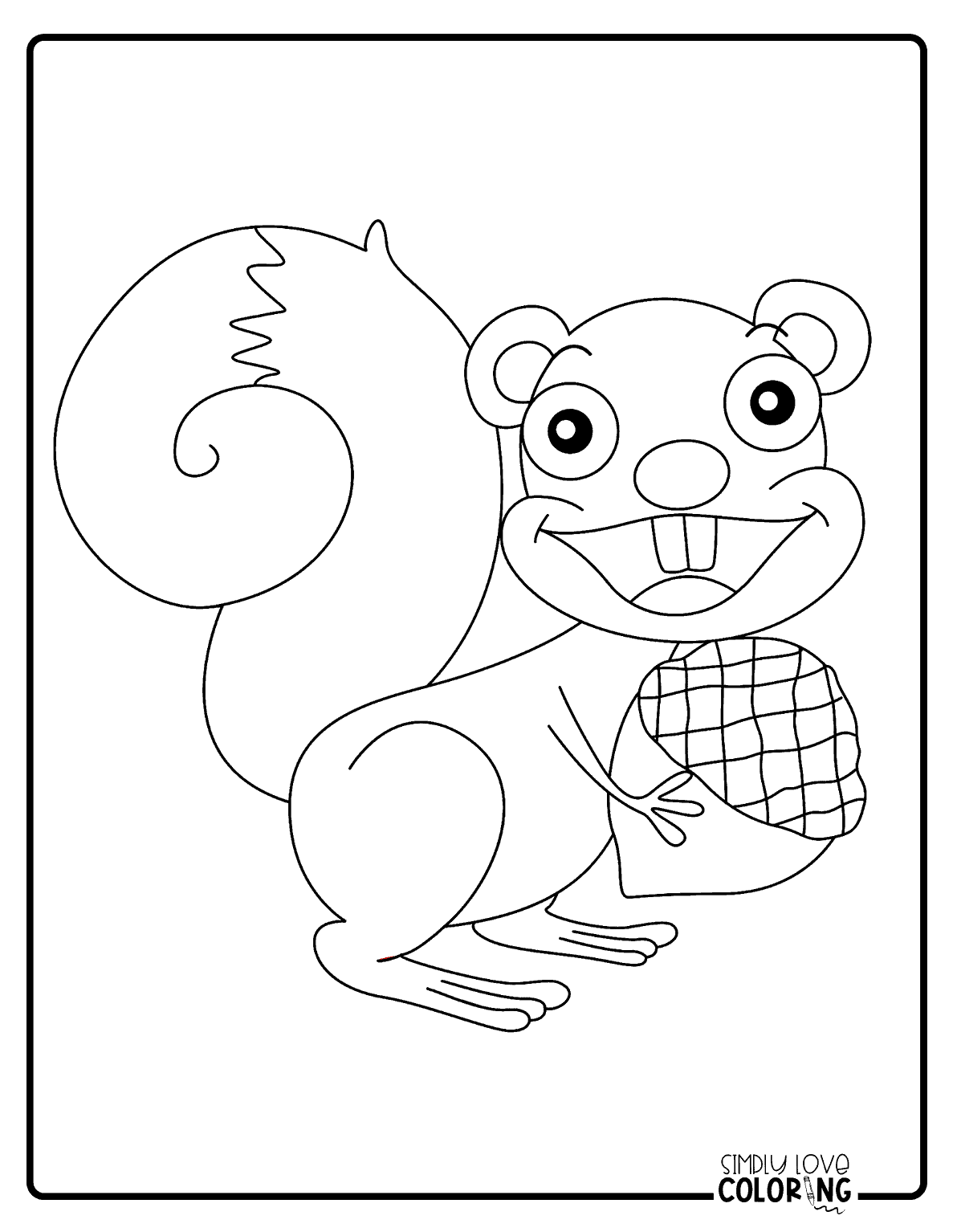 15 Cute Squirrel Coloring Pages (Free PDF Printables) - Simply Love ...