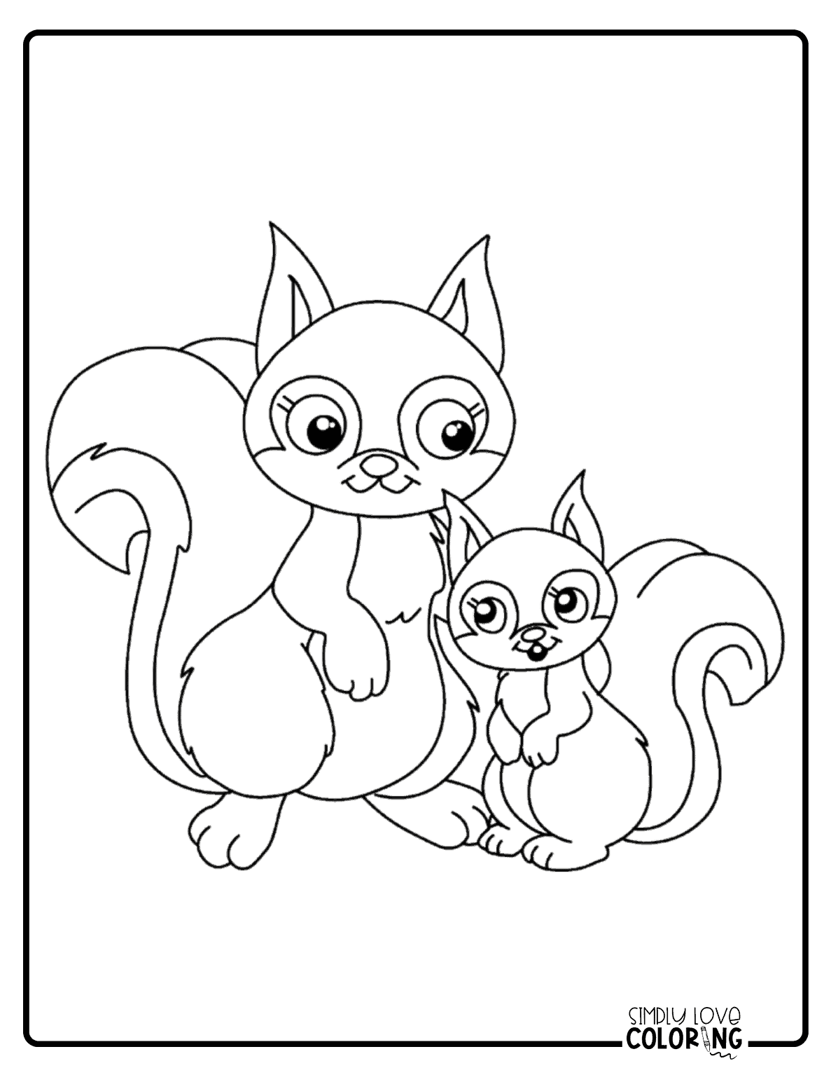 15 Cute Squirrel Coloring Pages (Free PDF Printables) - Simply Love ...