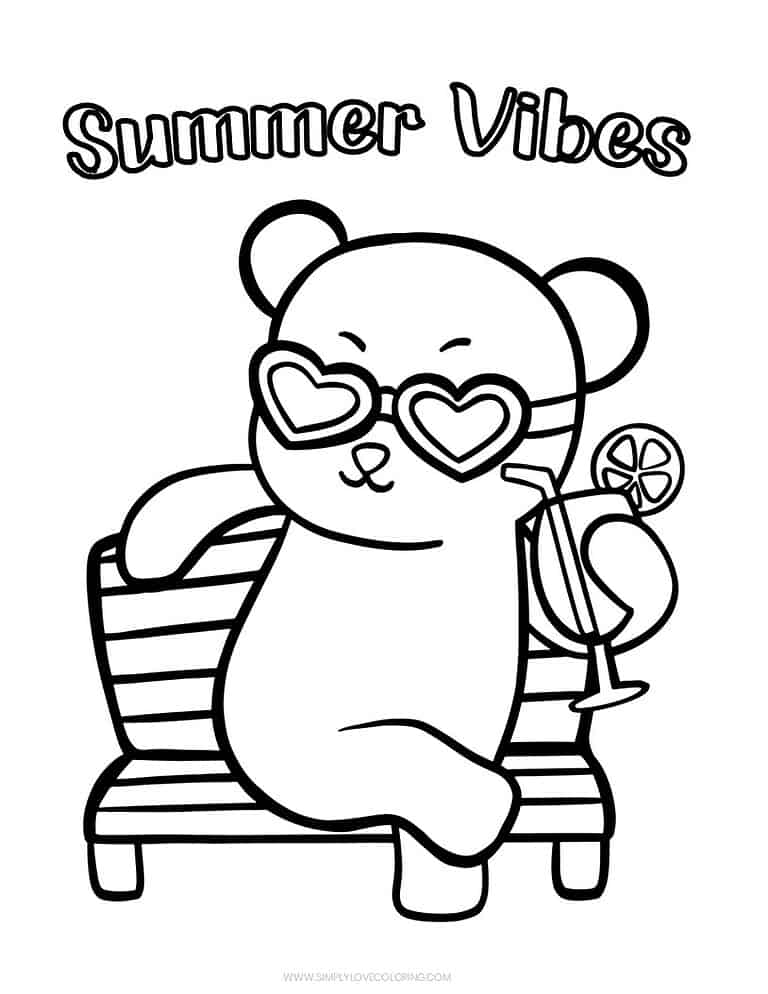 40 Cute Summer Coloring Pages (Free PDF Printables) - Simply Love Coloring