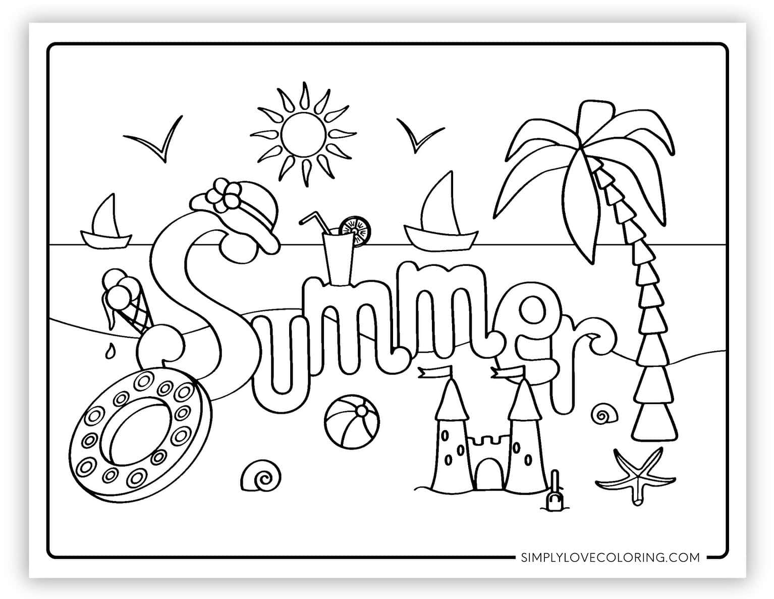 40 Cute Summer Coloring Pages (Free PDF Printables) - Simply Love Coloring