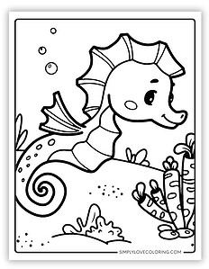 35 Seahorse Coloring Pages (Free PDF Printables) - Simply Love Coloring