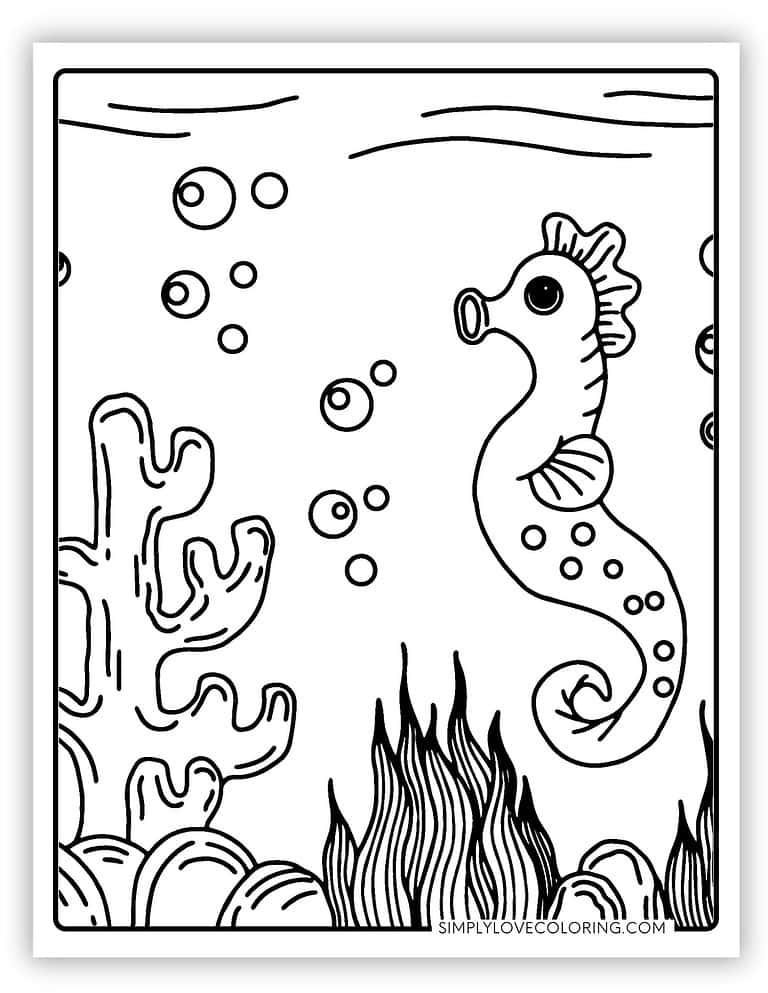 35 Seahorse Coloring Pages (Free PDF Printables) - Simply Love Coloring