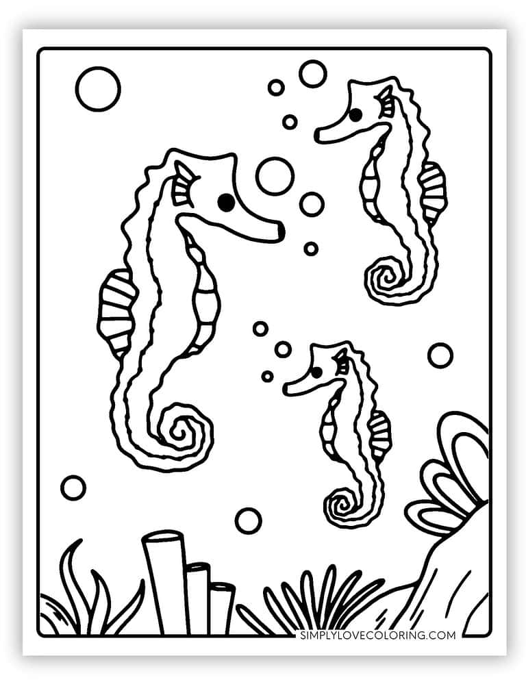 35 Seahorse Coloring Pages (Free PDF Printables) - Simply Love Coloring