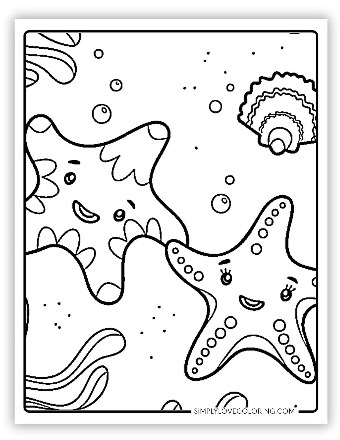 14 Starfish Coloring Pages (Free PDF Printables) - Simply Love Coloring