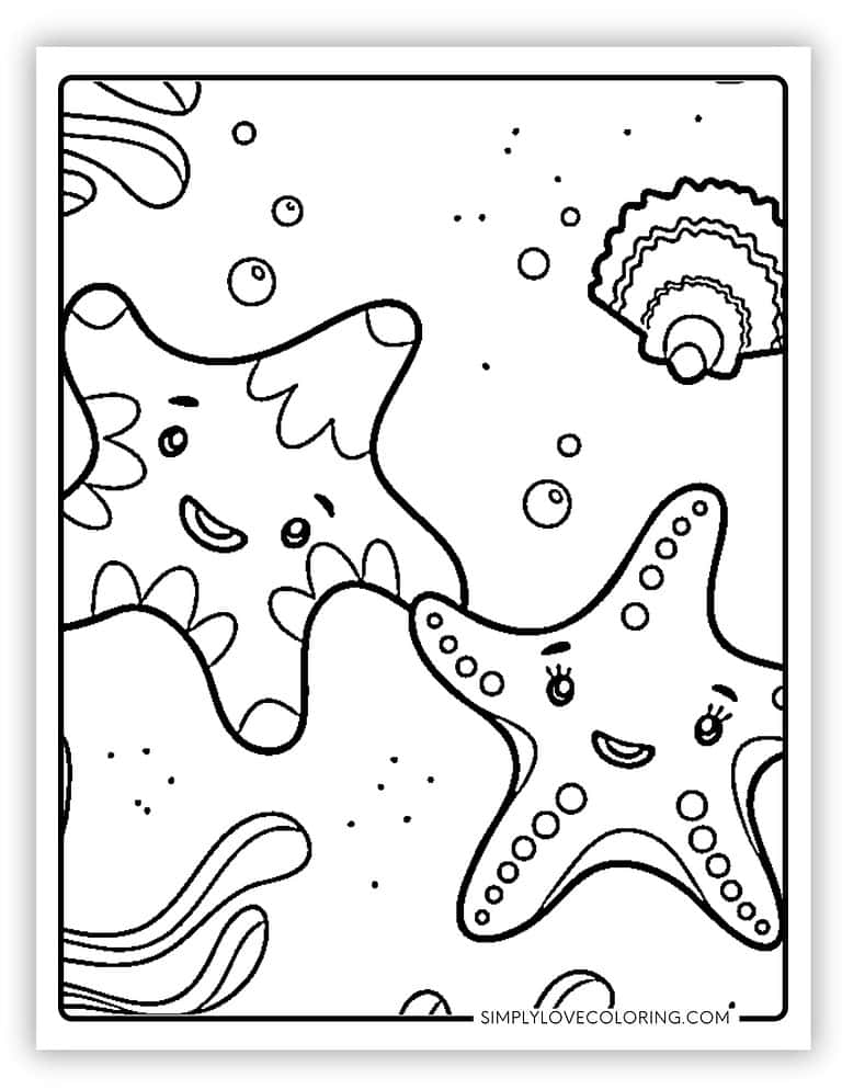 14 Starfish Coloring Pages (Free PDF Printables) - Simply Love Coloring