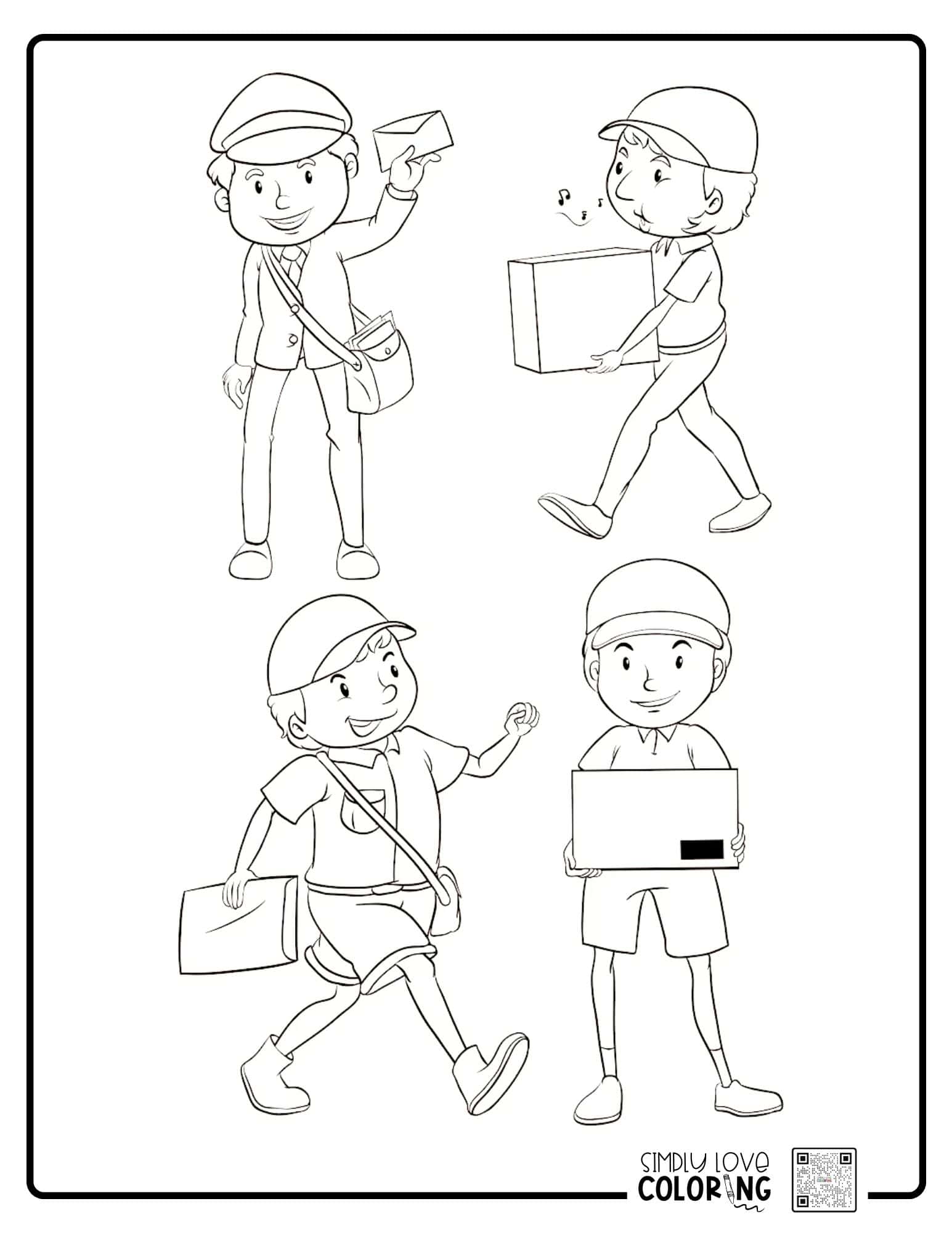 Free Mail Carrier Coloring Pages - Simply Love Coloring