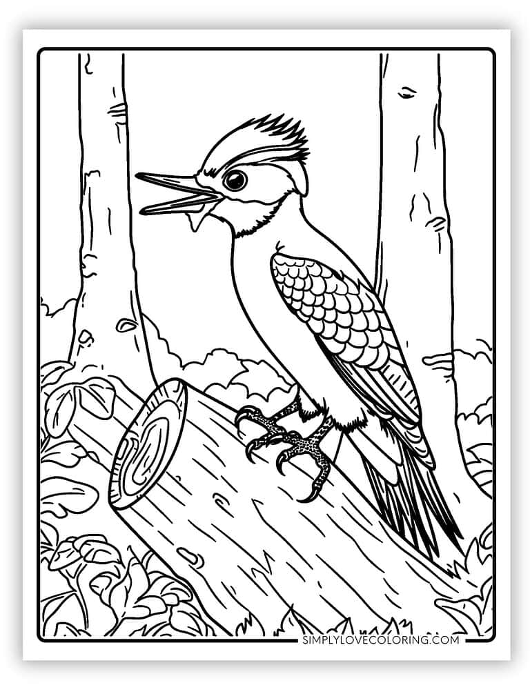 Woodpecker Coloring Pages (Free PDF Printables) - Simply Love Coloring