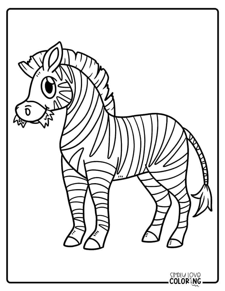 12 Cute Zebra Coloring Pages (Free PDF Printables) - Simply Love Coloring