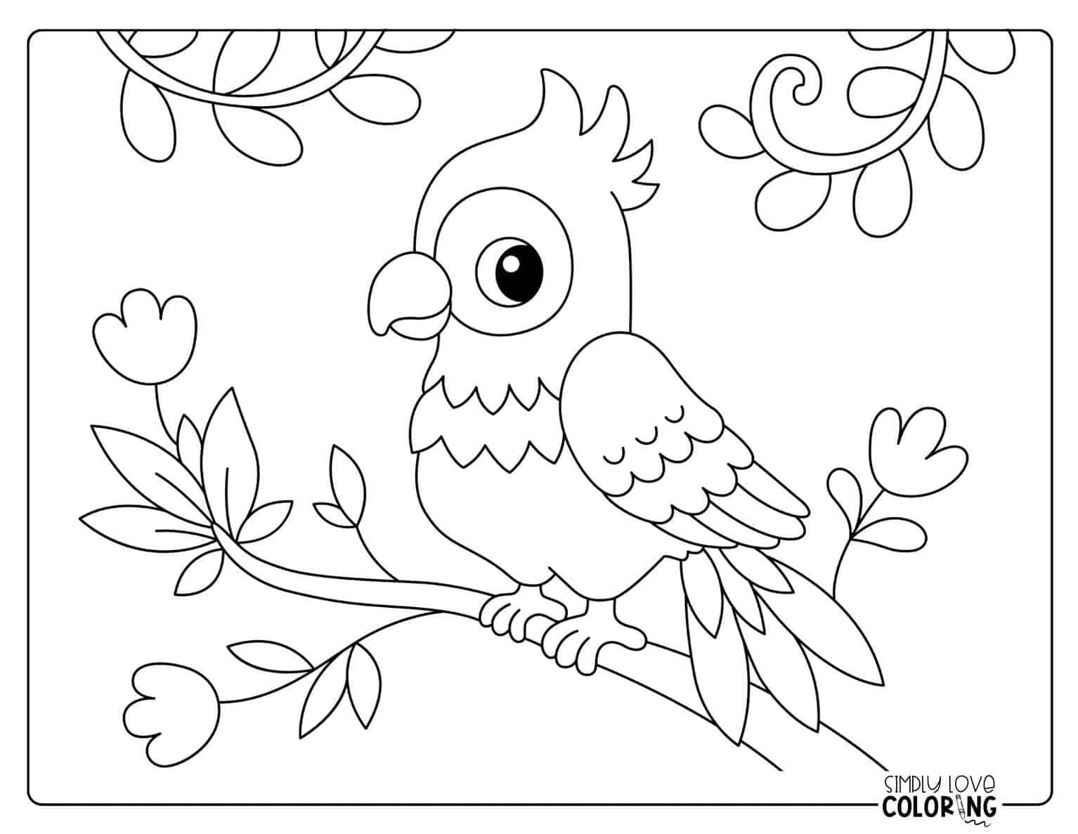 Parrot Coloring Pages (Free PDF Printables) - Simply Love Coloring