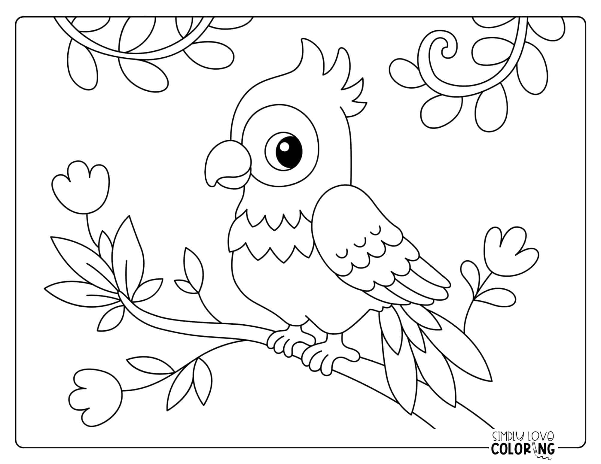 Parrot Coloring Pages (Free PDF Printables) - Simply Love Coloring