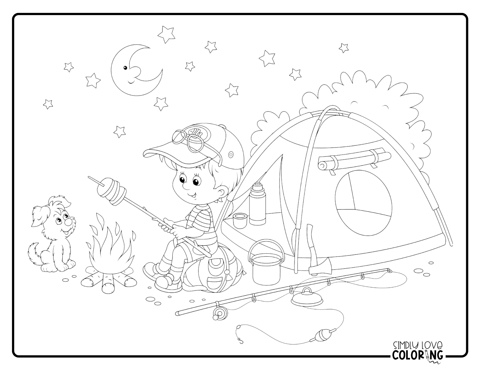 Camping Coloring Pages - Simply Love Coloring