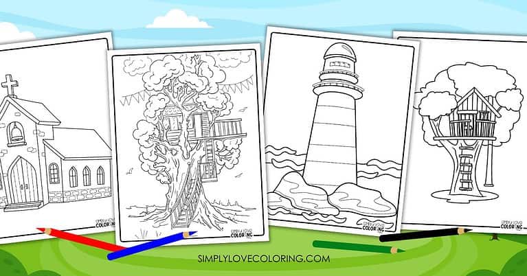 26 Building Coloring Pages (Free PDF Printables) - Simply Love Coloring