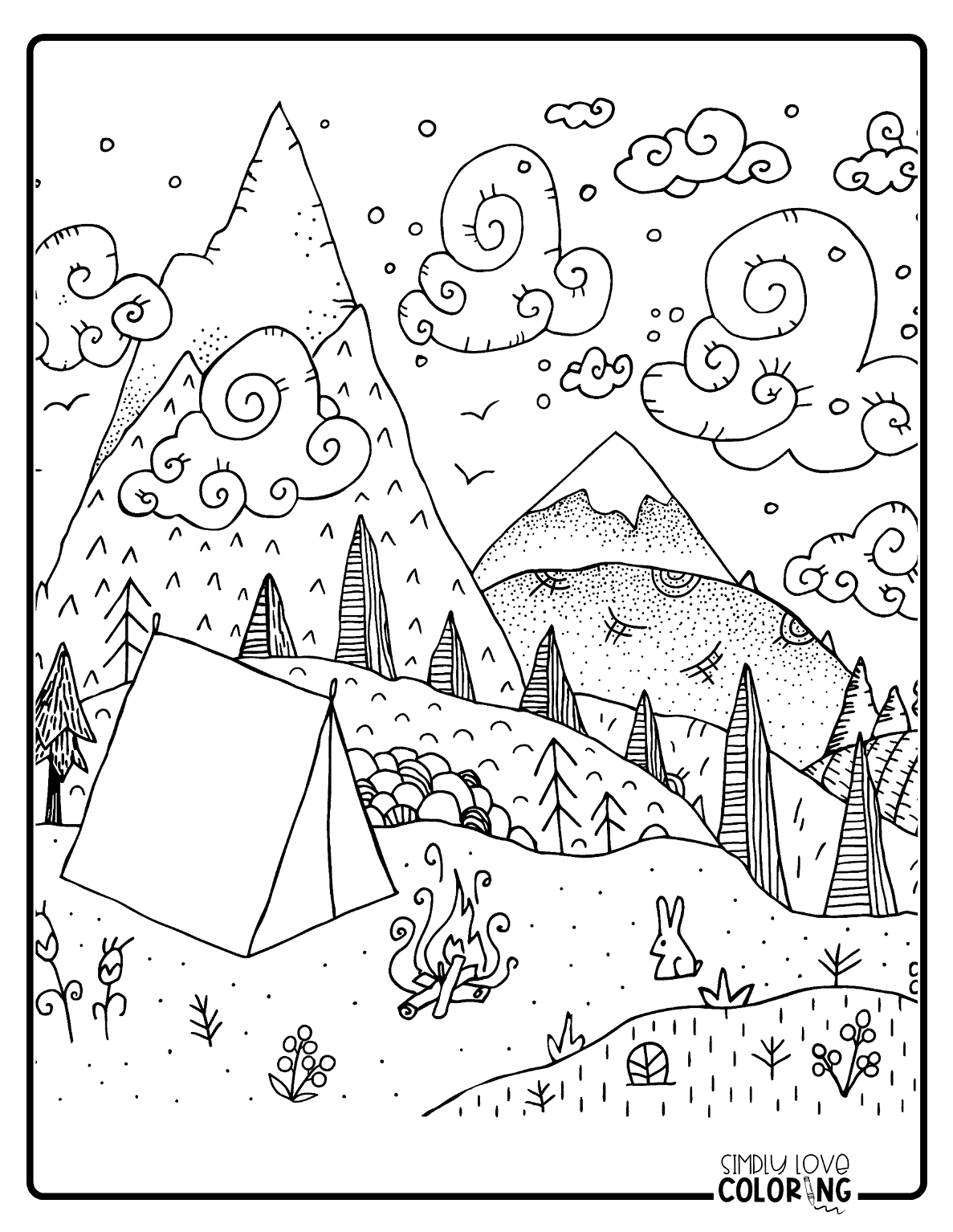 Camping Coloring Pages (Free PDF Printables) - Simply Love Coloring