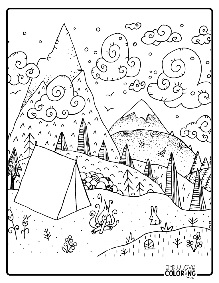 Camping Coloring Pages (Free PDF Printables) - Simply Love Coloring