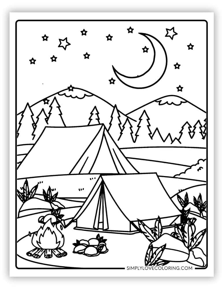 32 Camping Coloring Pages (Free PDF Printables) - Simply Love Coloring