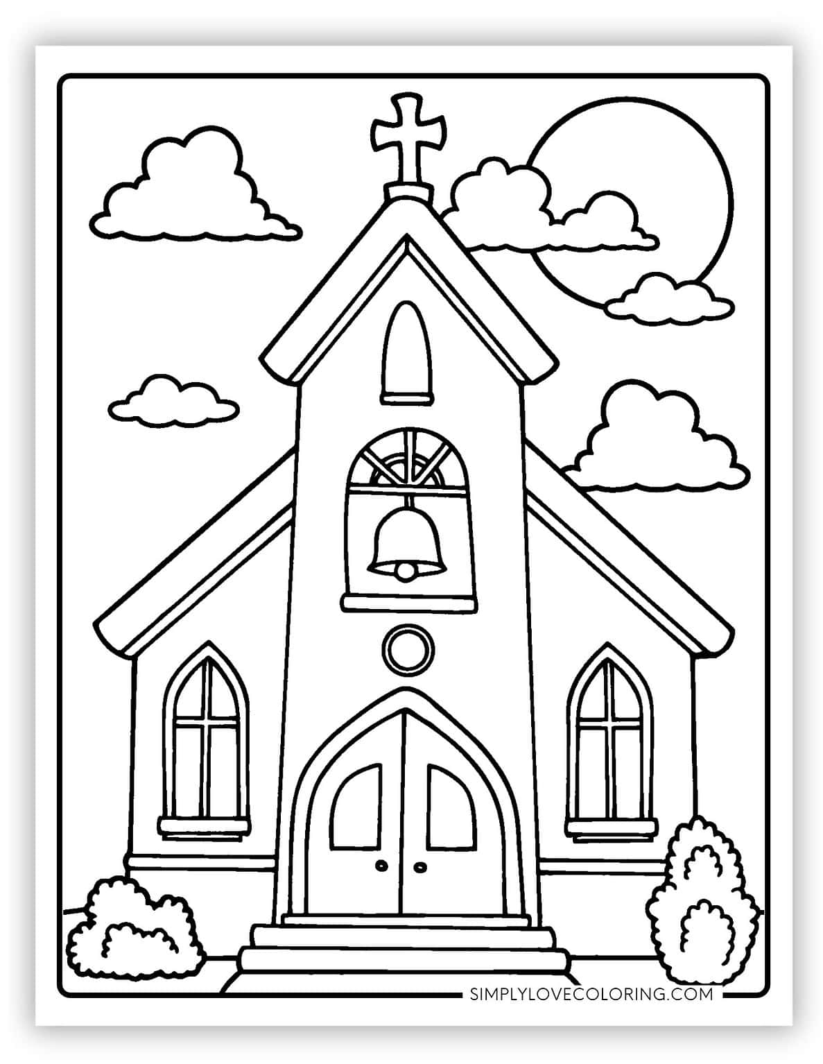 Church Coloring Pages (Free PDF Printables) - Simply Love Coloring