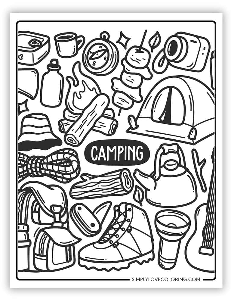 32 Camping Coloring Pages (Free PDF Printables) - Simply Love Coloring