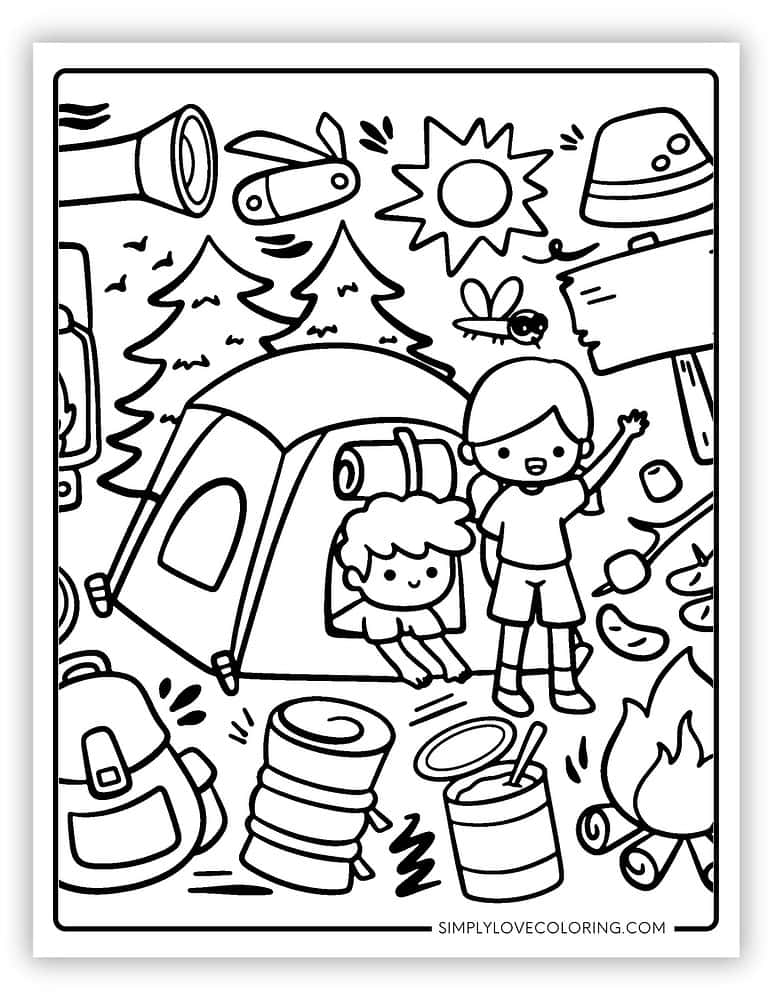 32 Camping Coloring Pages (Free PDF Printables) - Simply Love Coloring