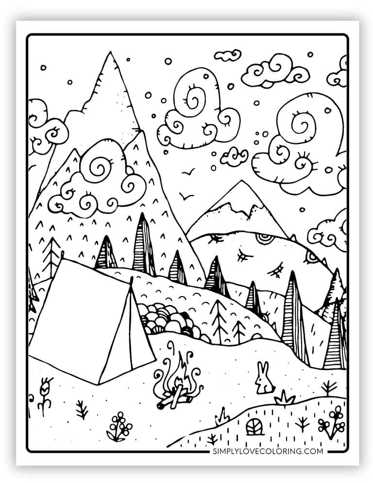 32 Camping Coloring Pages (Free PDF Printables) - Simply Love Coloring