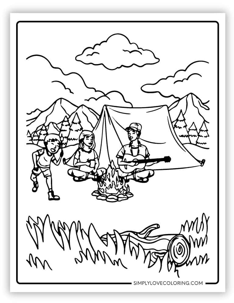 30 Campfire Coloring Pages (Free PDF Printables) - Simply Love Coloring