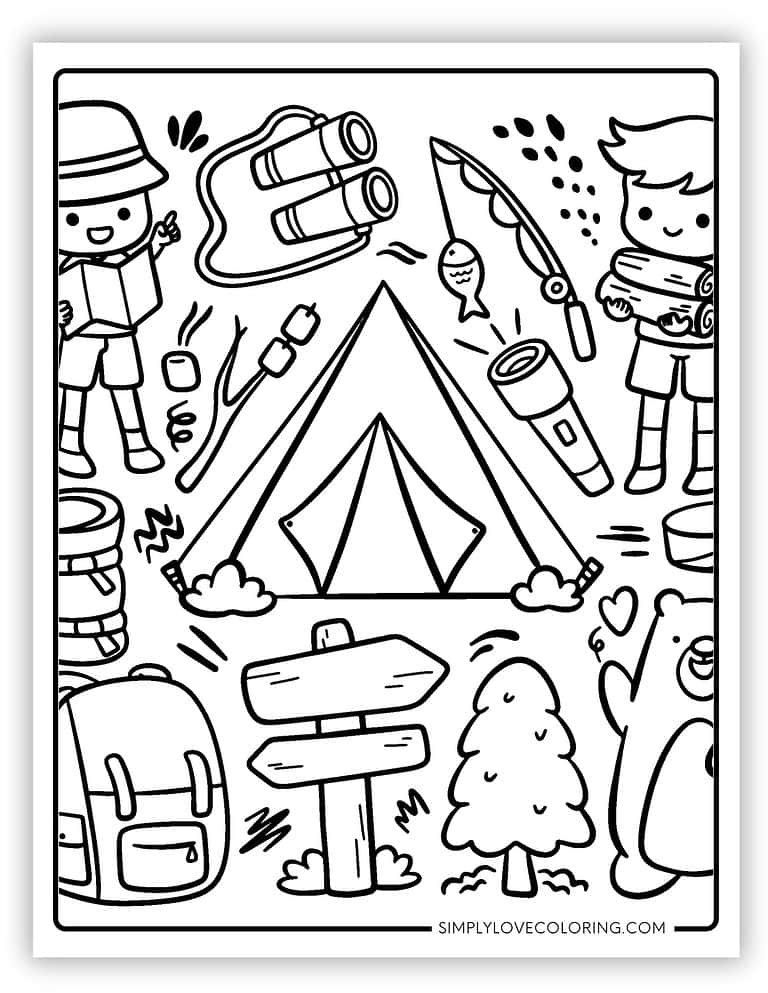 32 Camping Coloring Pages (Free PDF Printables) - Simply Love Coloring