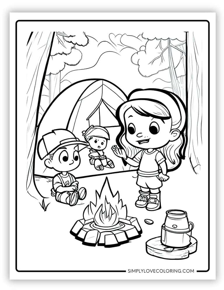 30 Campfire Coloring Pages (Free PDF Printables) - Simply Love Coloring