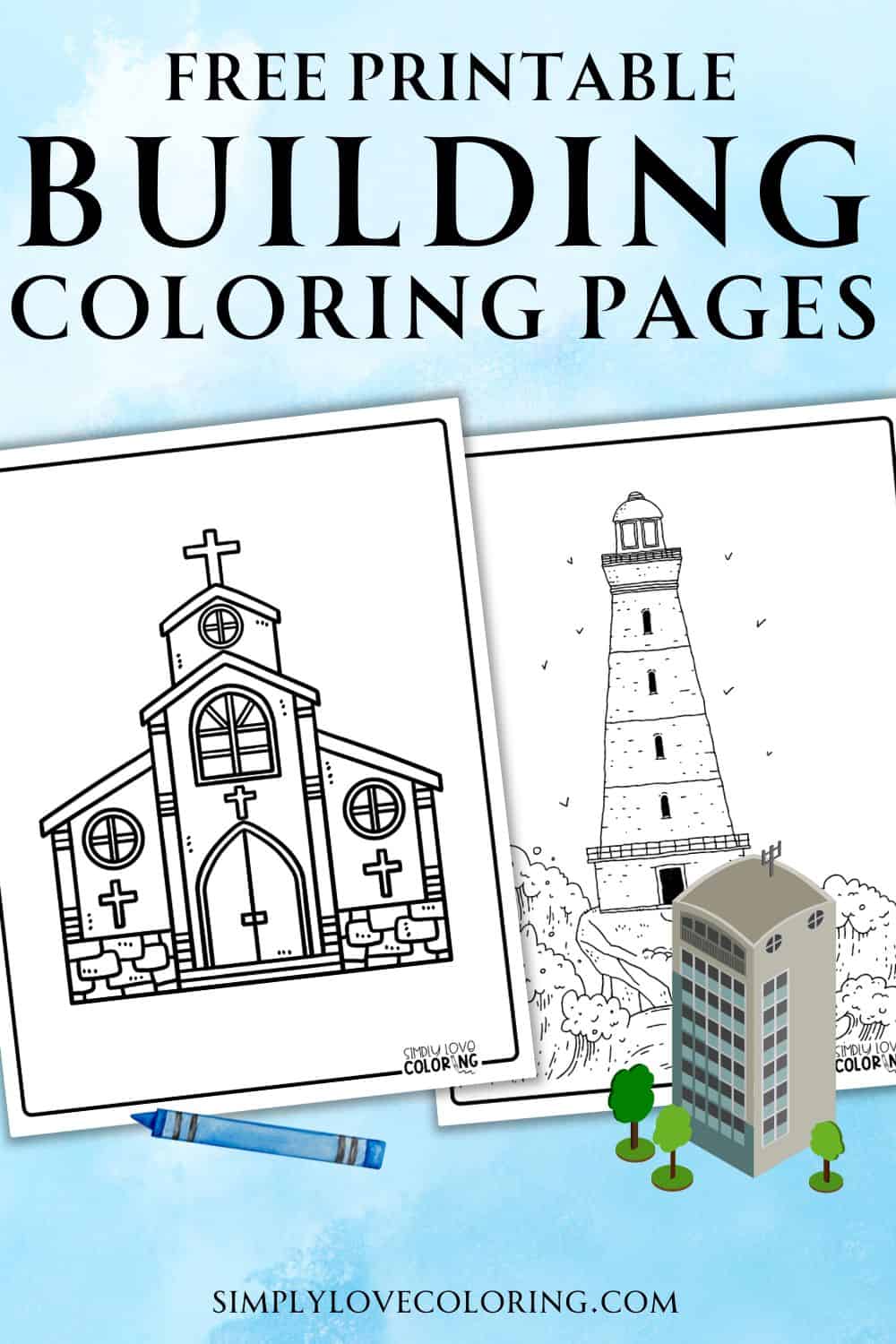 26 Building Coloring Pages (Free PDF Printables) - Simply Love Coloring
